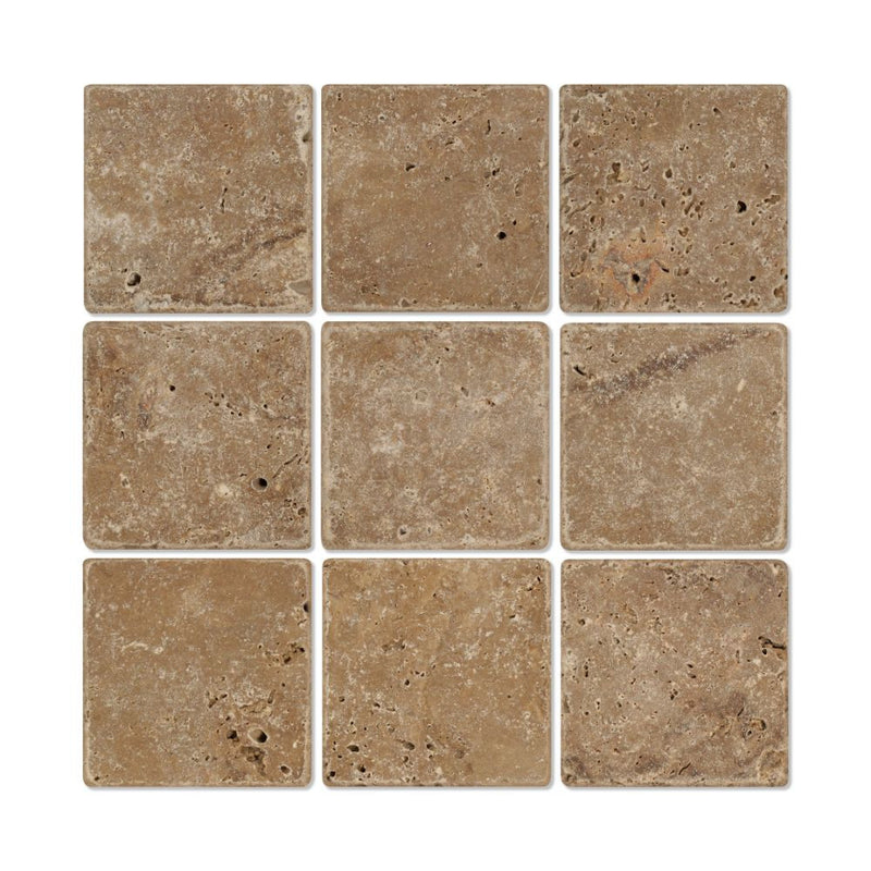 Noce Travertine Tile Honed 4x4 | Tilephile