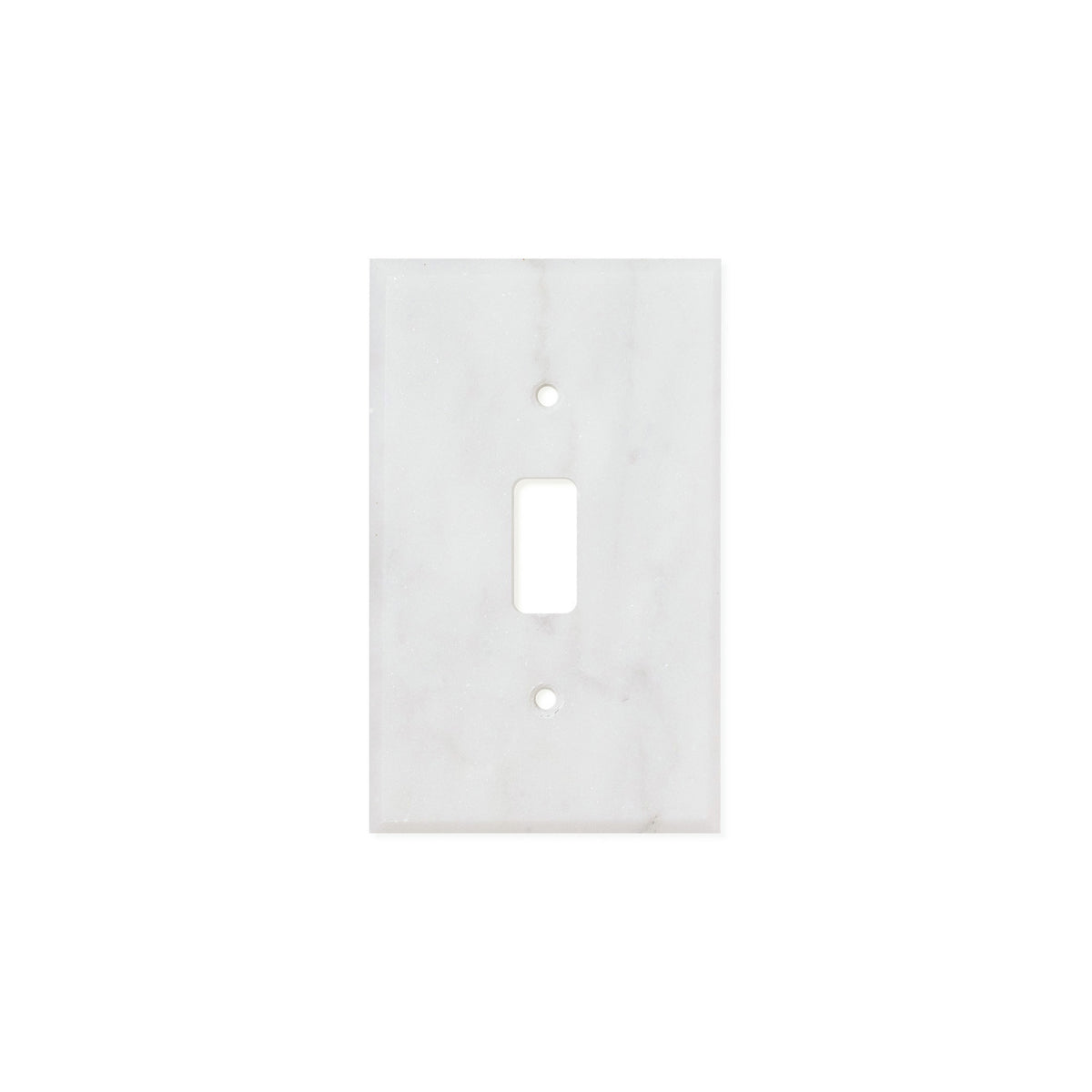 Bianco Carrara Marble Single Toggle Switch Plate Cover - Honed - Tilephile