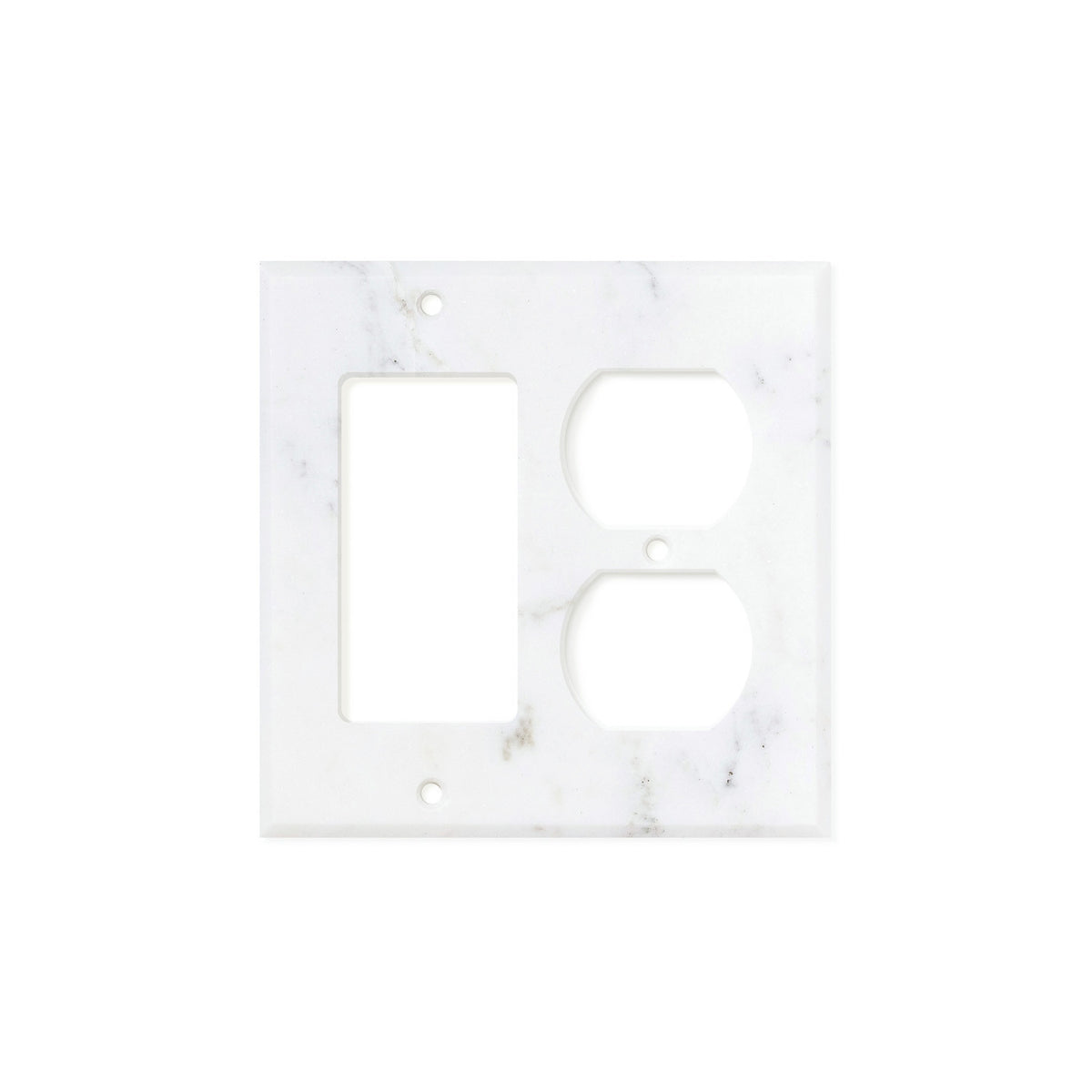Calacatta Gold Marble Rocker Duplex Switch Plate Cover - Honed - Tilephile